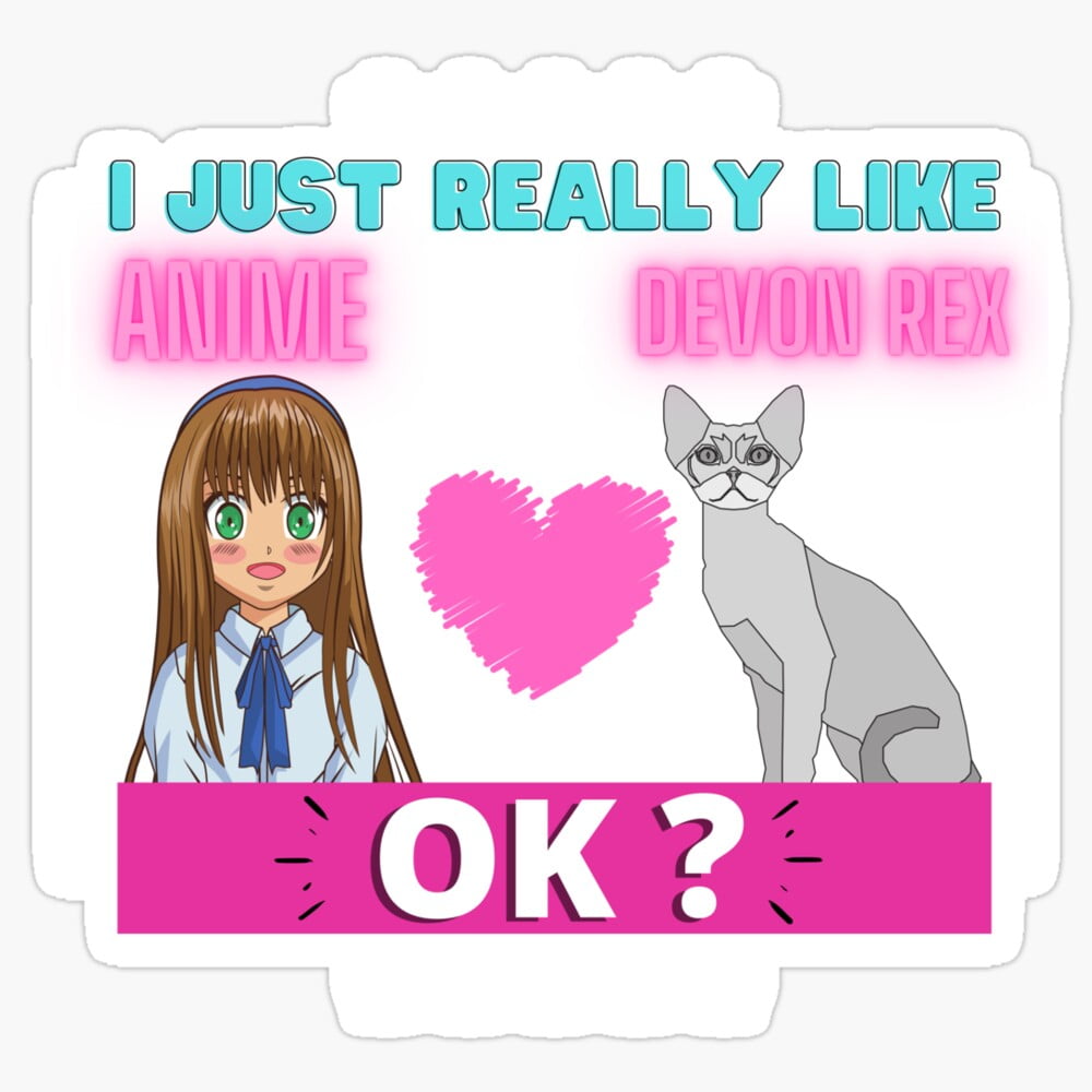 KIRAKIRA Just Really Like Devon Rex , Funny Devon Rex Sticker, Decorate ...