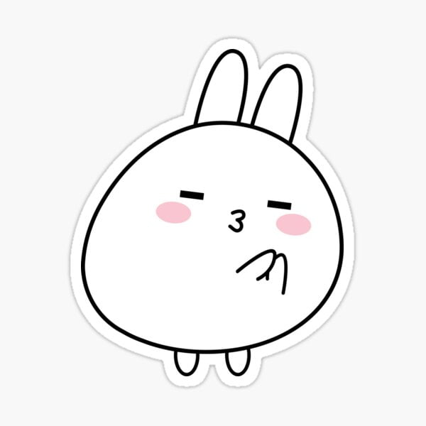 KIRAKIRA Kiss sticker, Love you sticker, Cute white rabbit, Valentines ...