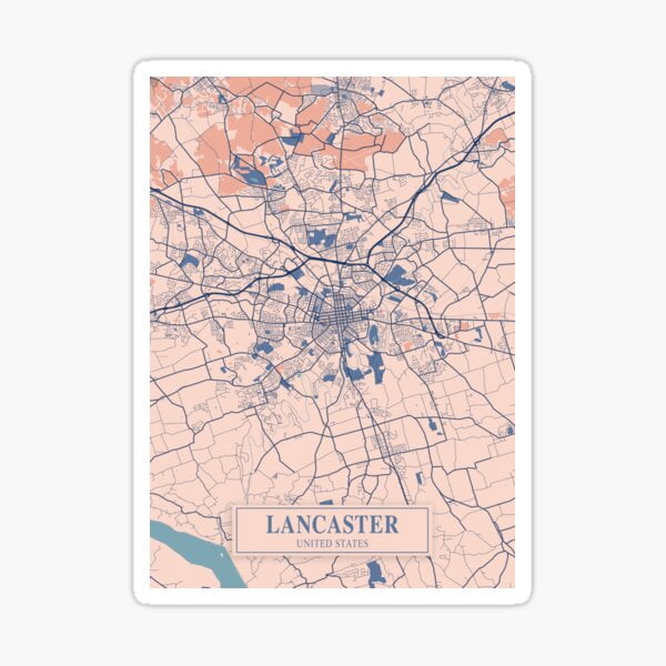 KIRAKIRA Lancaster City Map Sticker - Walmart.com