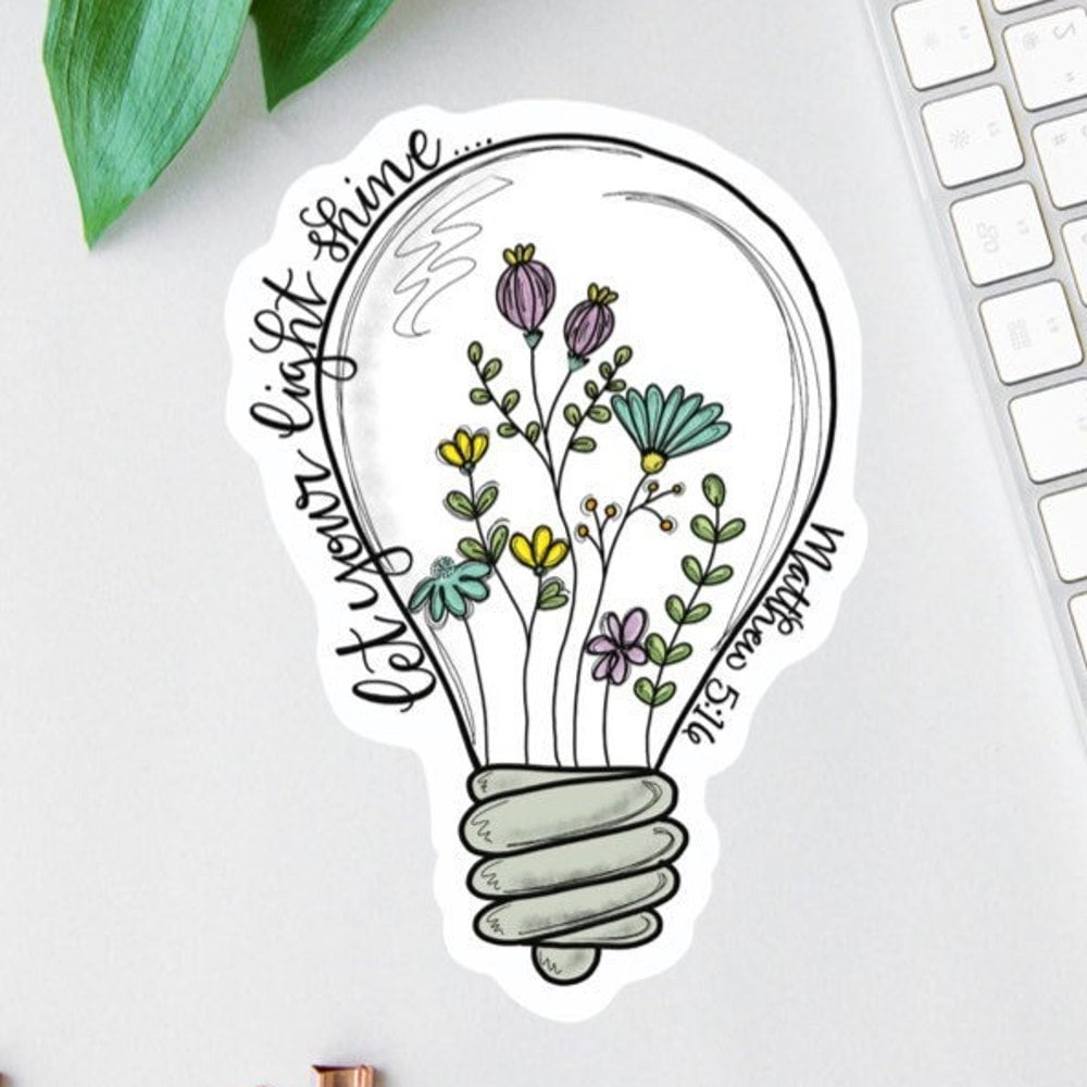 KIRAKIRA Let Your Light Shine Sticker, Jesus Stickers, Bible Verse ...