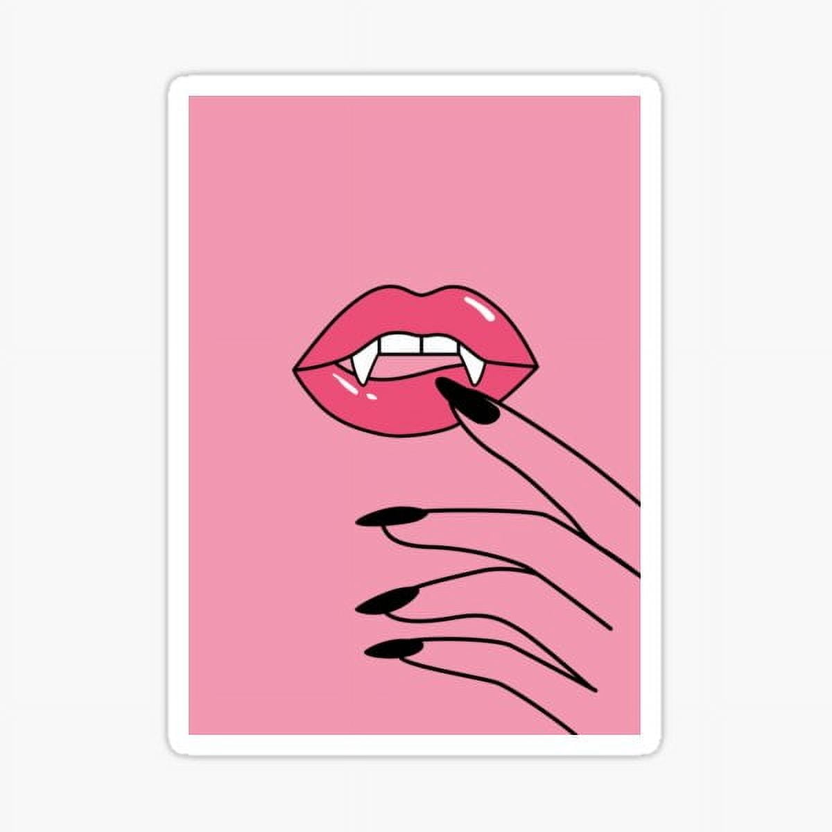 KIRAKIRA Lips art print, Vampire fangs, Vampire lips, Pop art print ...
