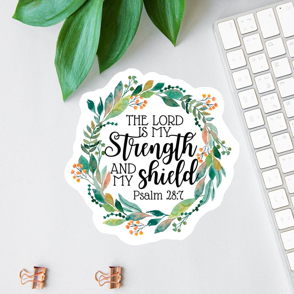 KIRAKIRA The Lord Is My Strength Sticker, Bible Sticker Pack, Faith ...