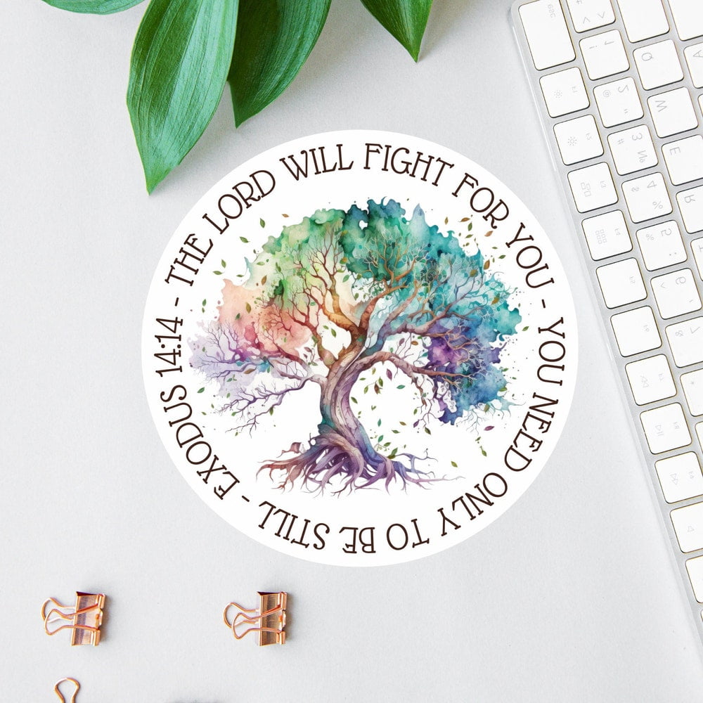 KIRAKIRA The Lord Will Fight For You Sticker, Bible Sticker Pack, Faith ...
