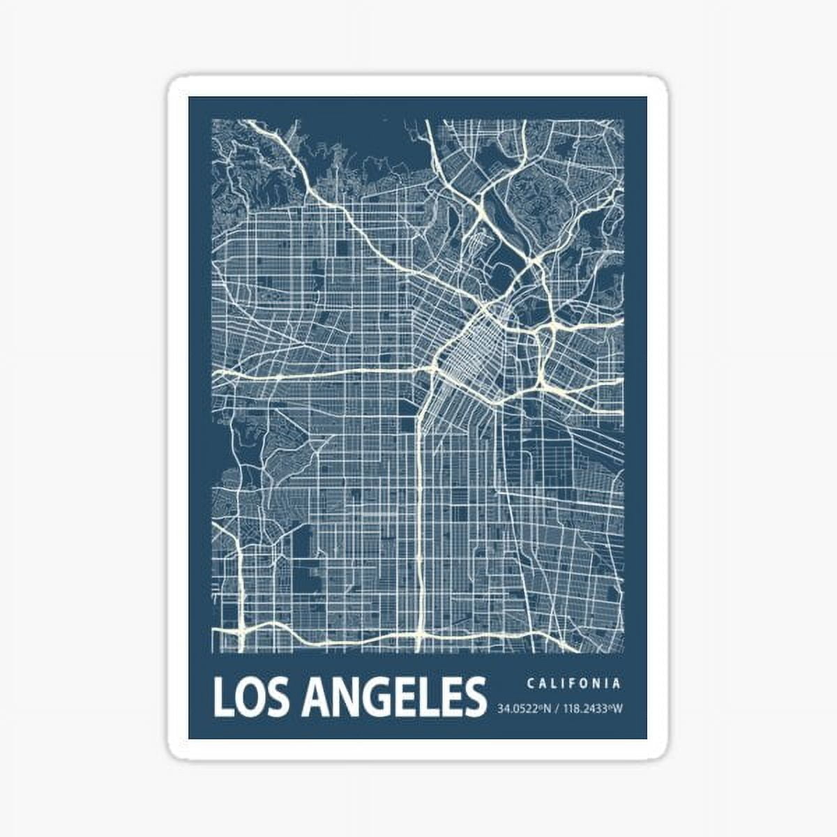 KIRAKIRA Los Angeles Blueprint City Map Sticker - Walmart.com