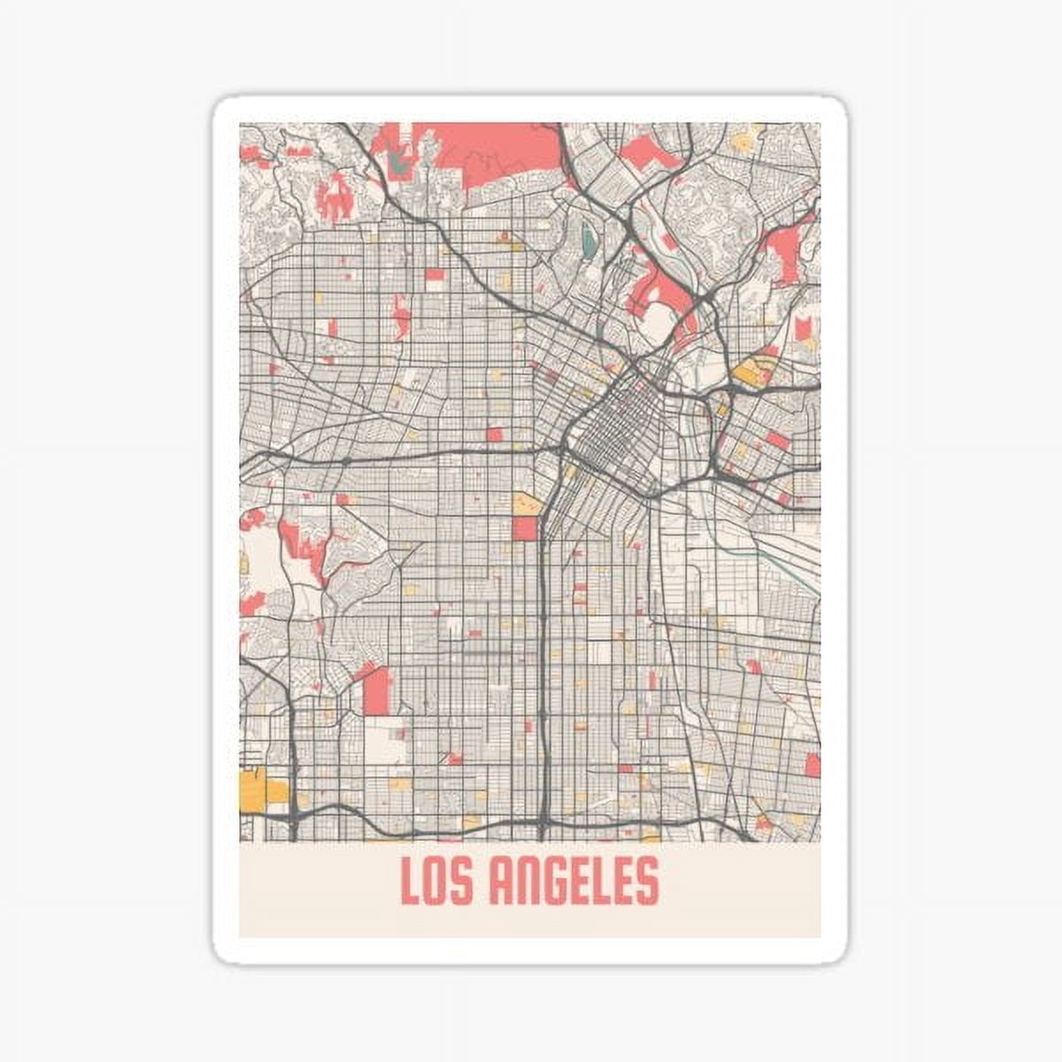 KIRAKIRA Los Angeles City Map Chalk Retro City Map Sticker - Walmart.com
