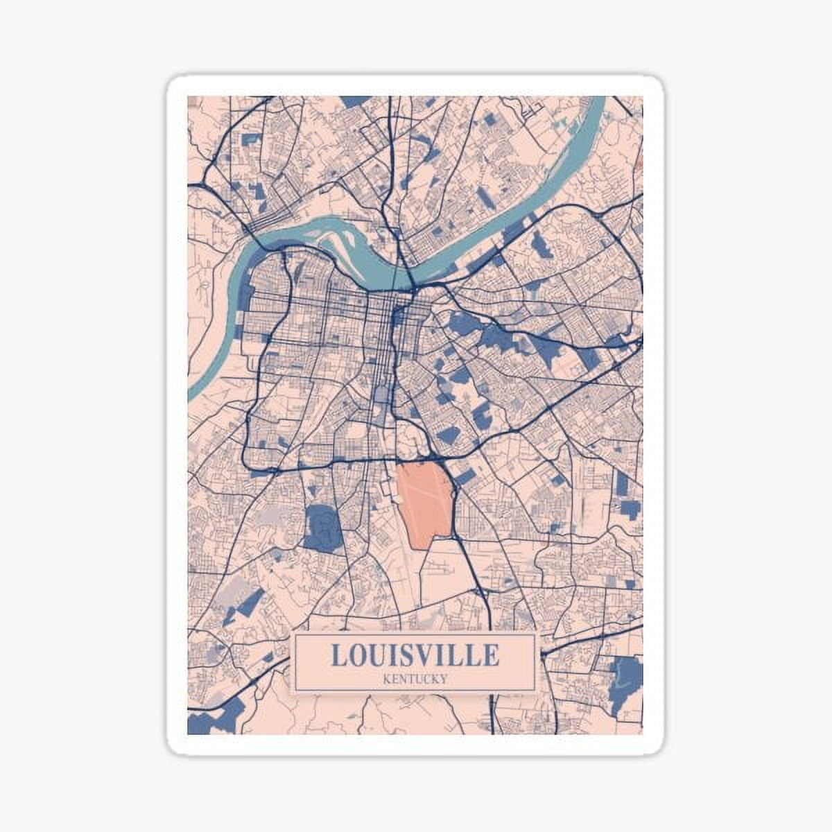 KIRAKIRA Louisville City Map Sticker - Walmart.com