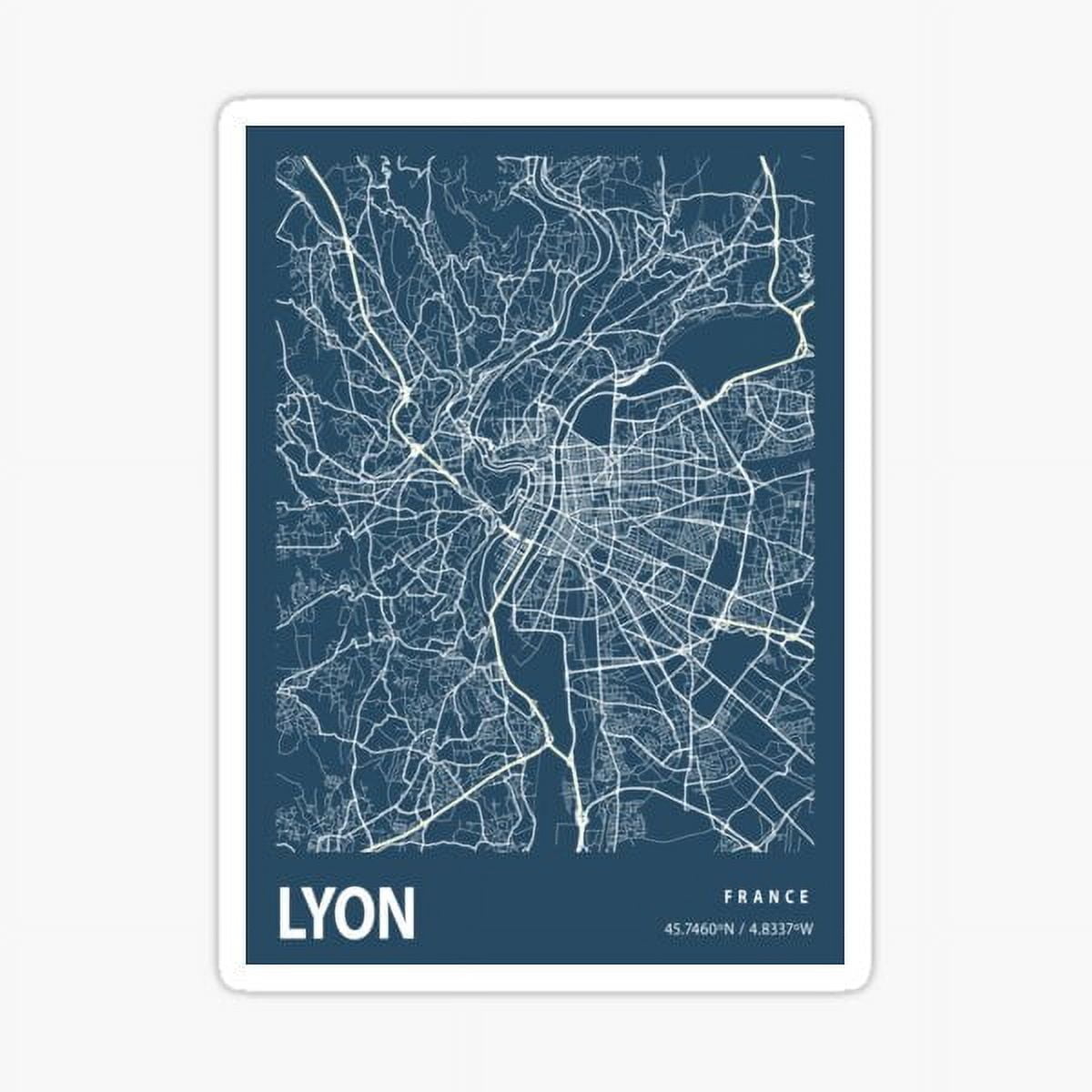 KIRAKIRA Lyon Blueprint City Map Sticker - Walmart.com