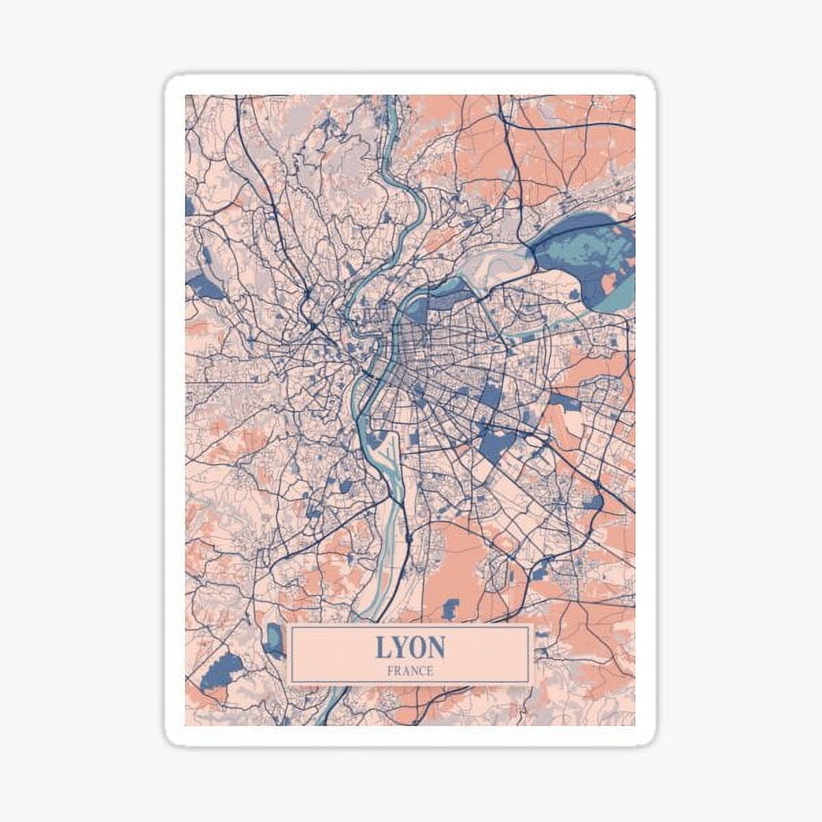 KIRAKIRA Lyon City Map Sticker - Walmart.com