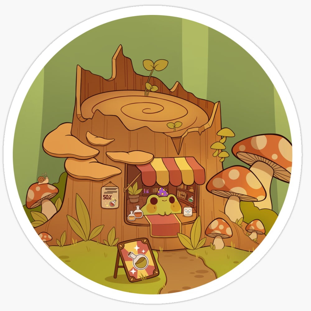 KIRAKIRA Magic potion shop with frog Sticker. Single, trio, or squad ...