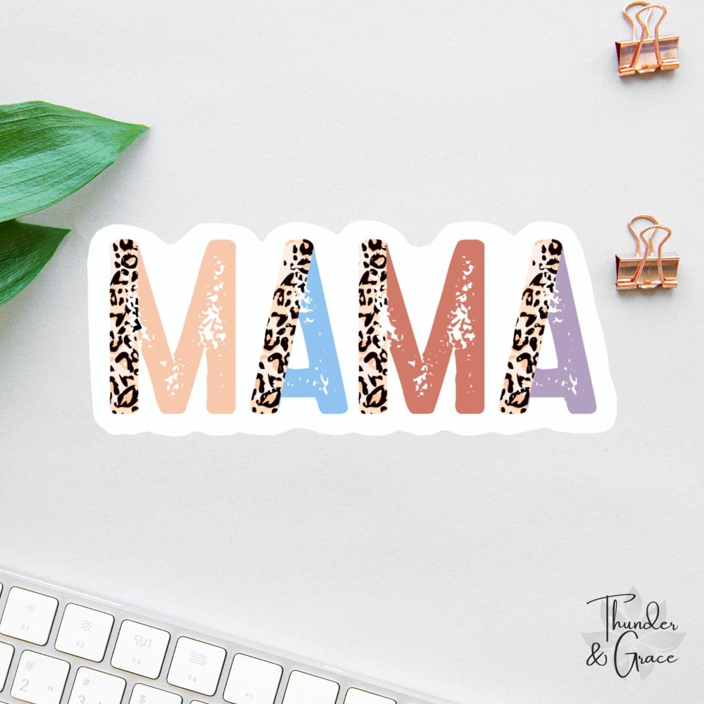 KIRAKIRA Mama Sticker, Leopard Print Sticker. Mother's Day Gift, Animal ...