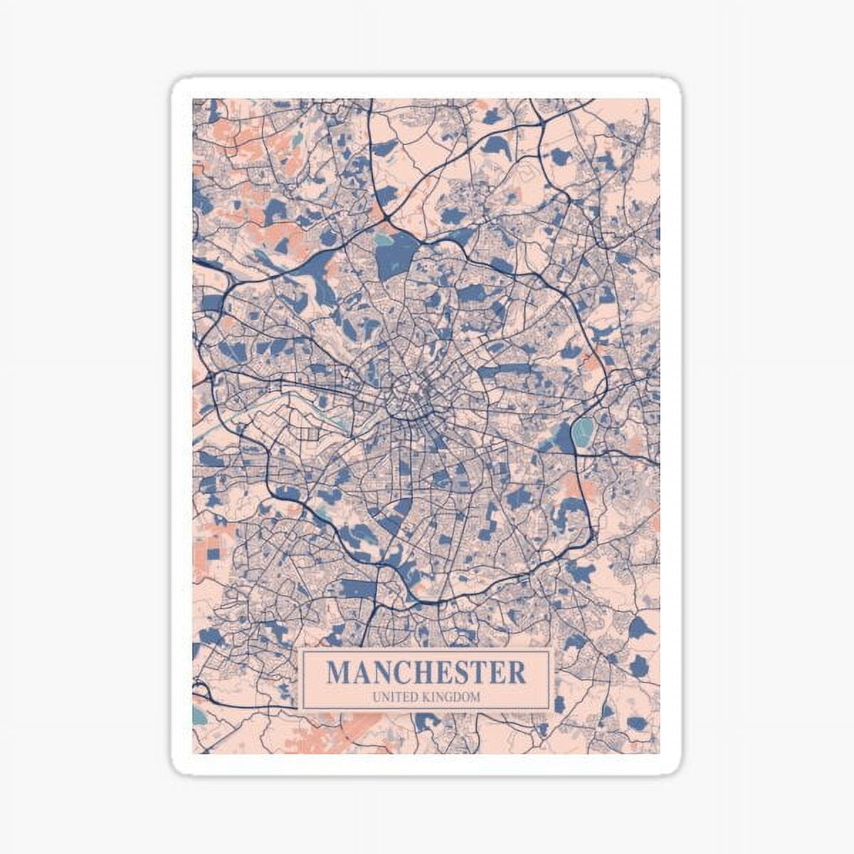 KIRAKIRA Manchester City Map Sticker - Walmart.com