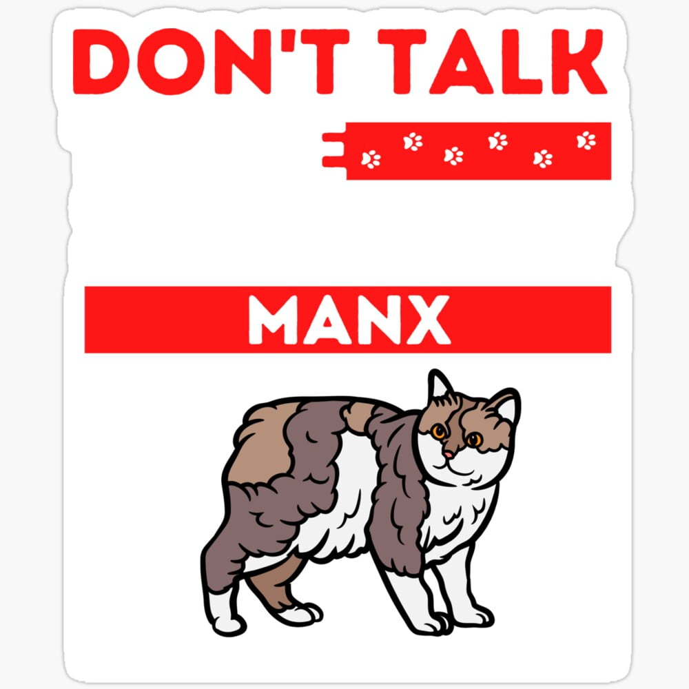KIRAKIRA Manx Cat Gift , Funny Idea Gift For Manx Lovers Sticker ...