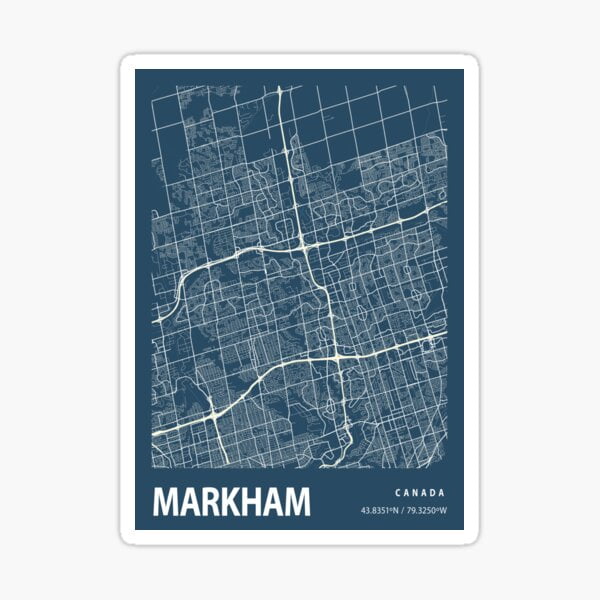 KIRAKIRA Markham Blueprint City Map Sticker - Walmart.com