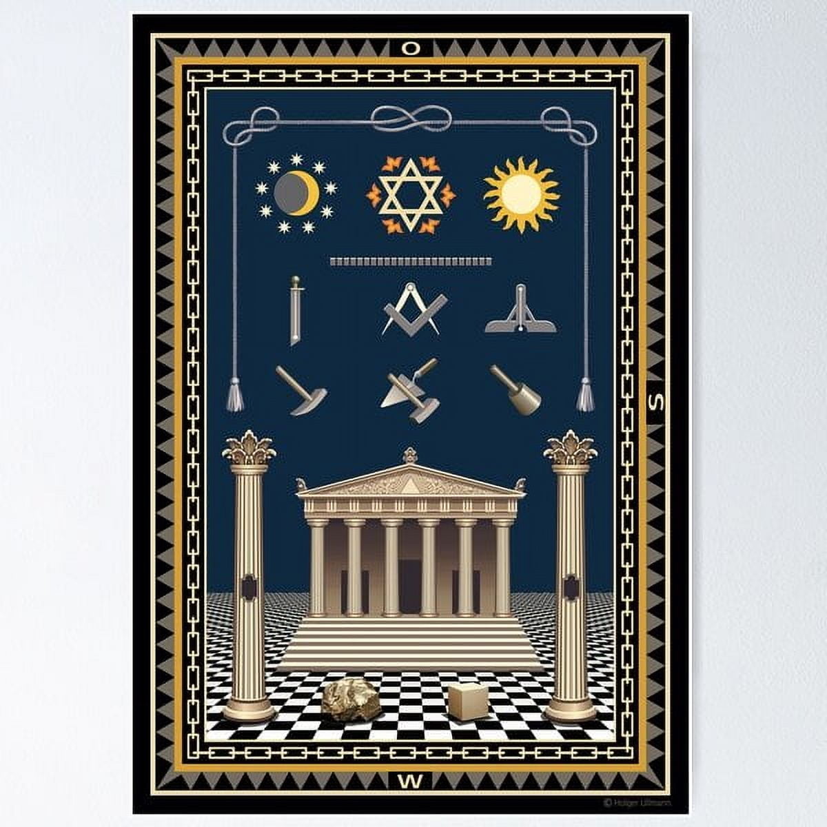 KIRAKIRA Masonic work board, work carpet, tapis, masonic symbols, icons ...
