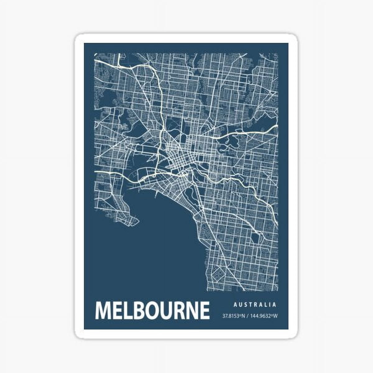 KIRAKIRA Melbourne Blueprint City Map Sticker - Walmart.com
