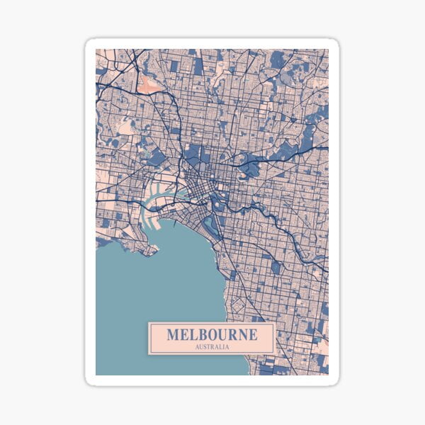 KIRAKIRA Melbourne City Map Sticker - Walmart.com