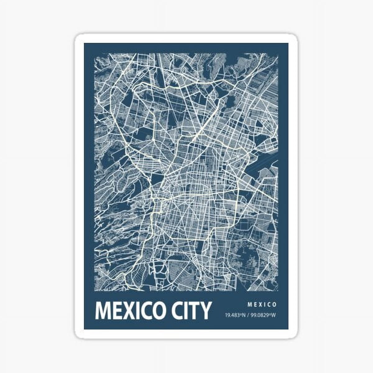 KIRAKIRA Mexico City Blueprint City Map Sticker - Walmart.com