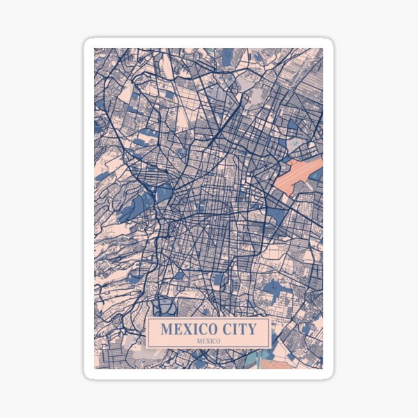 KIRAKIRA Mexico City City Map Sticker - Walmart.com