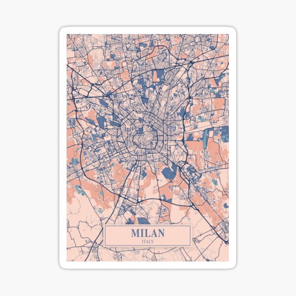 KIRAKIRA Milan City Map Sticker - Walmart.com