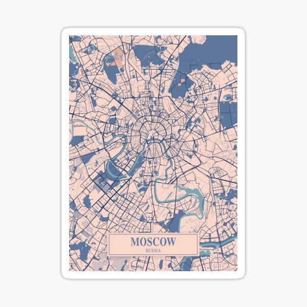 KIRAKIRA Moscow City Map Sticker - Walmart.com