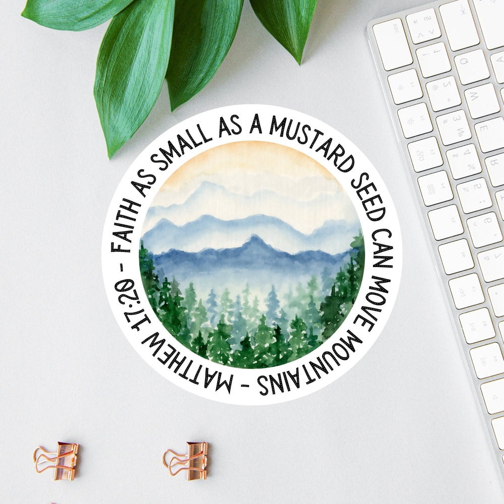 KIRAKIRA Mustard Seed Faith Sticker, Affirmation Stickers, Clear Laptop ...