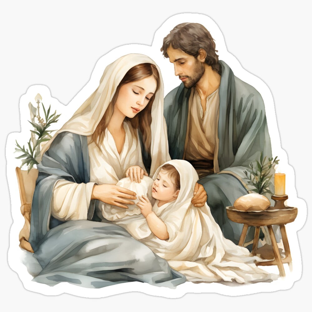 KIRAKIRA Nativity Scene Holy Family / Holy Family in Watercolor ...