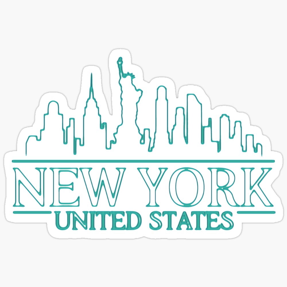 KIRAKIRA Neon Sign of New York City Skyline Sticker, Decorate laptops ...