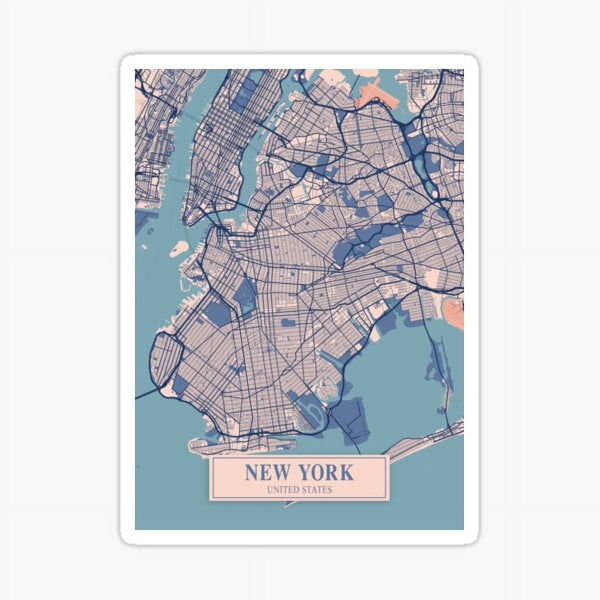 KIRAKIRA New York City Map Sticker - Walmart.com