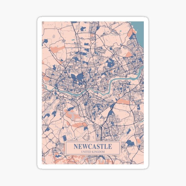 KIRAKIRA Newcastle City Map Sticker - Walmart.com