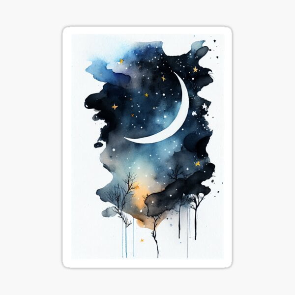 KIRAKIRA Night Sky Crescend Moon Sticker - Walmart.com