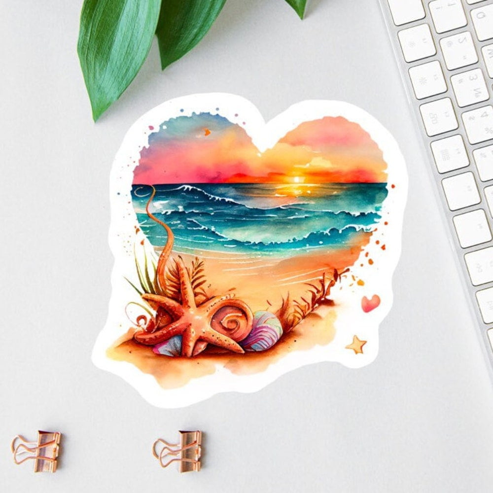 KIRAKIRA Ocean Sunset Sticker, Beach Sticker Pack, Make Waves Decal ...