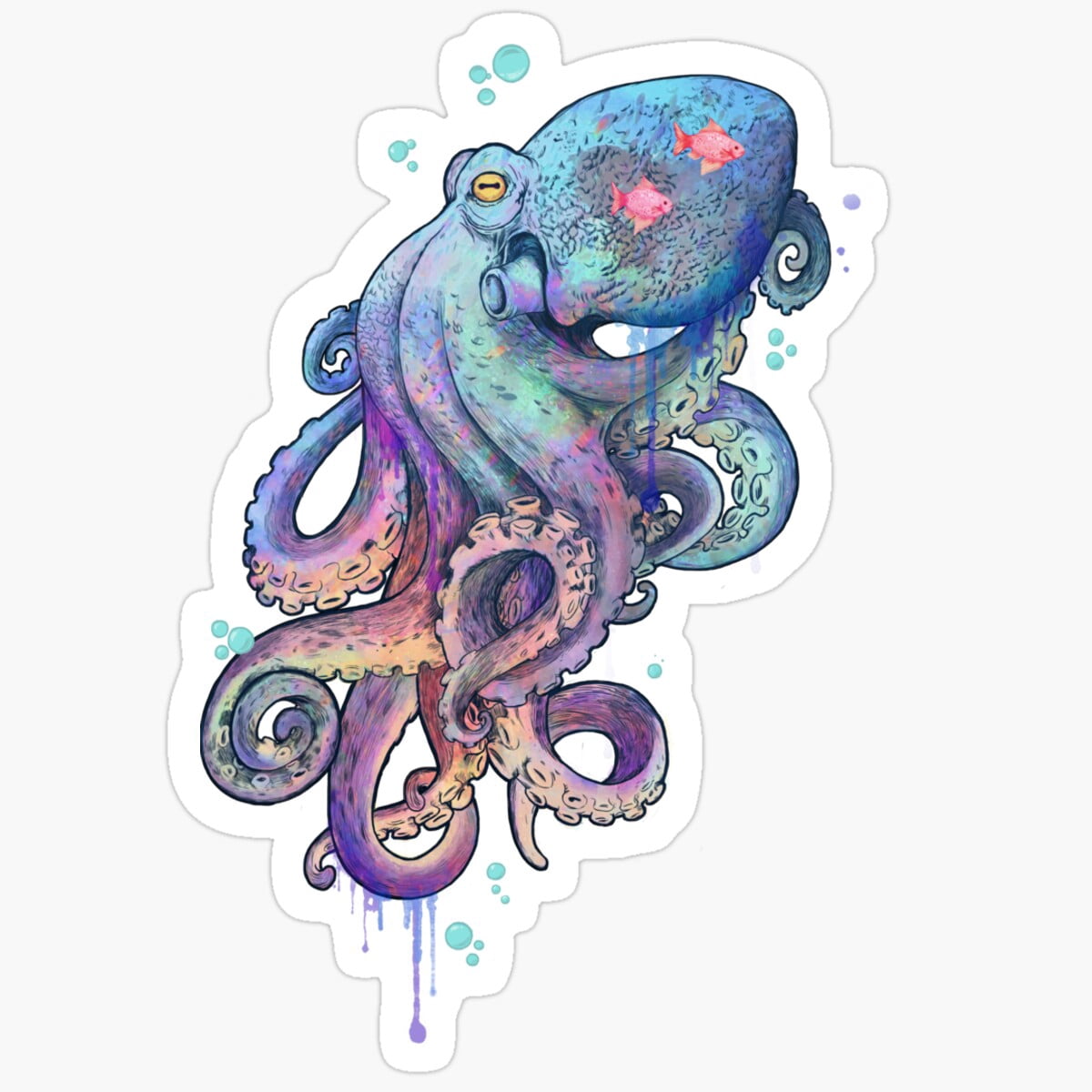 KIRAKIRA Octopus Sticker. Gift For You - Decorate Laptops, Water ...