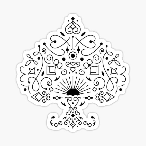 KIRAKIRA Ornate Ace of Spades Sticker - Walmart.com