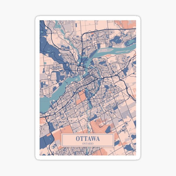 KIRAKIRA Ottawa City Map Sticker - Walmart.com