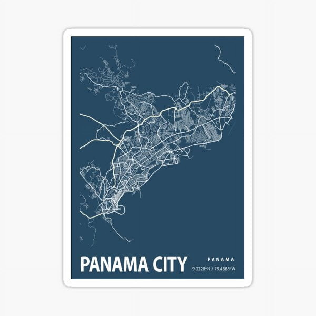 KIRAKIRA Panama City Blueprint City Map Sticker - Walmart.com