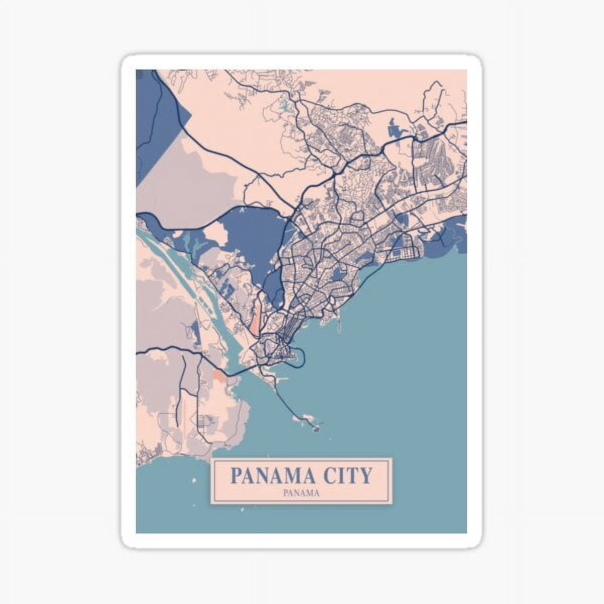KIRAKIRA Panama City City Map Sticker - Walmart.com