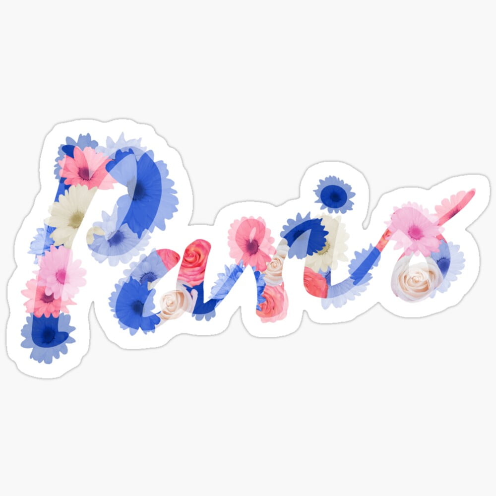KIRAKIRA Paris Floral calligraphy Sticker. Single, trio, or squad ...