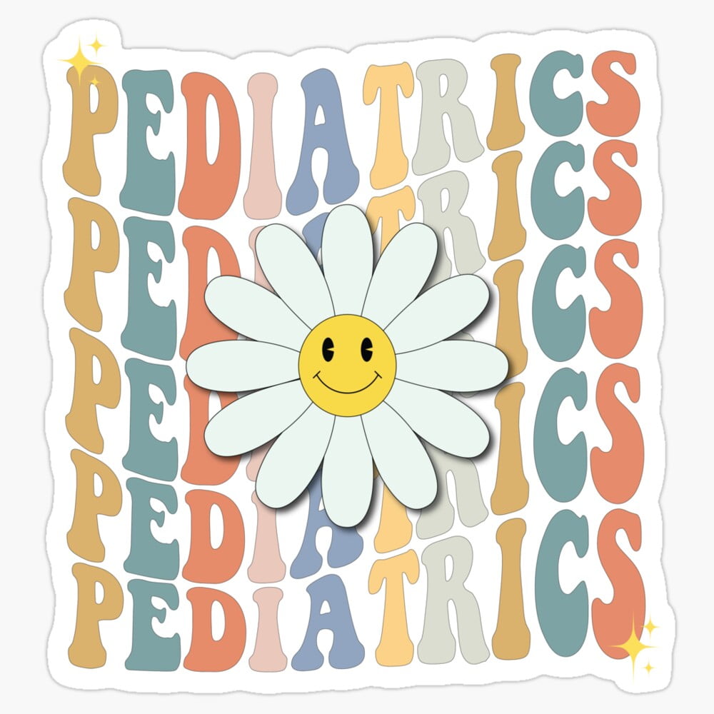 KIRAKIRA Pediatrics Nurse Pediatrician Peds Crew Groovy Sticker. Single, trio, or squad ...