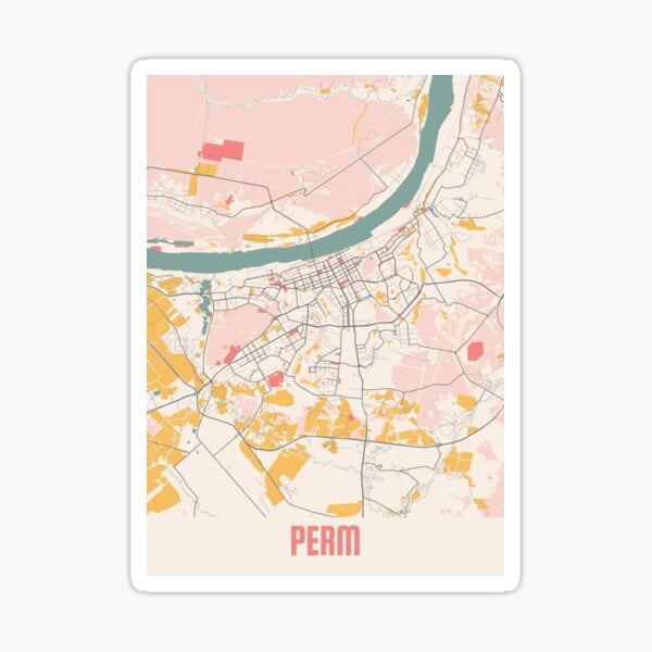 KIRAKIRA Perm City Map Chalk Retro City Map Poster Sticker - Walmart.com