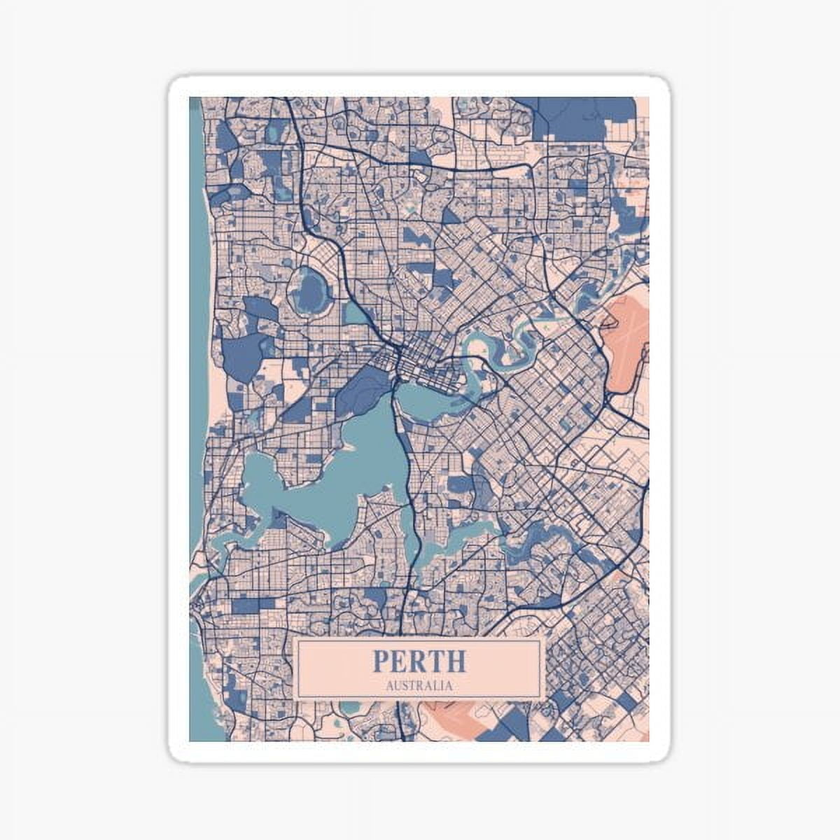 KIRAKIRA Perth City Map Sticker - Walmart.com