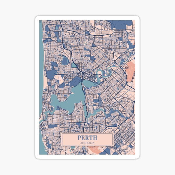 KIRAKIRA Perth City Map Sticker - Walmart.com