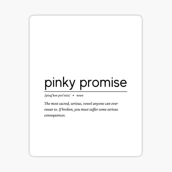 KIRAKIRA Pinky Promise Definition Sticker - Walmart.com