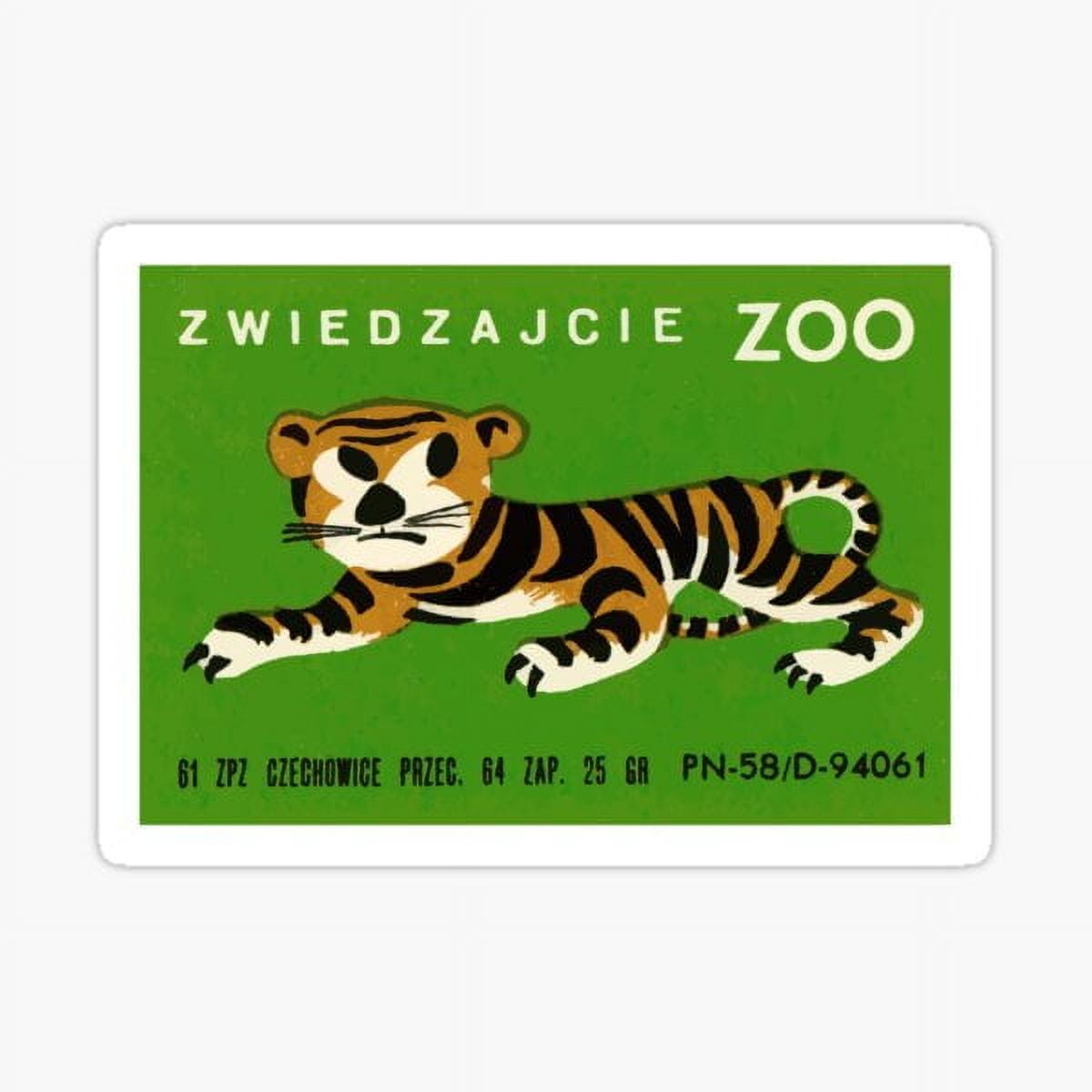 KIRAKIRA Polish Zoo Tiger Matchbox Label Sticker - Walmart.com