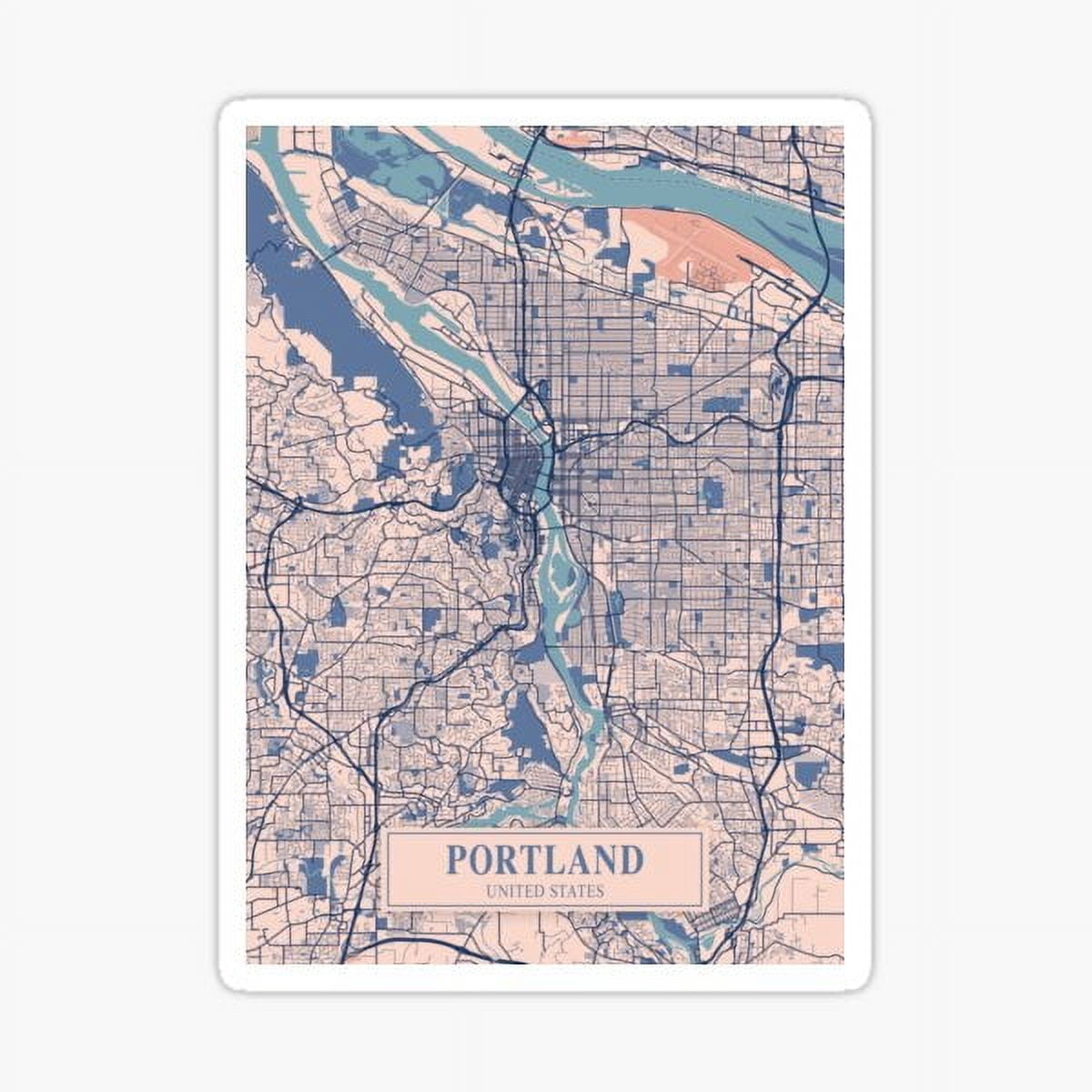 KIRAKIRA Portland City Map Sticker - Walmart.com