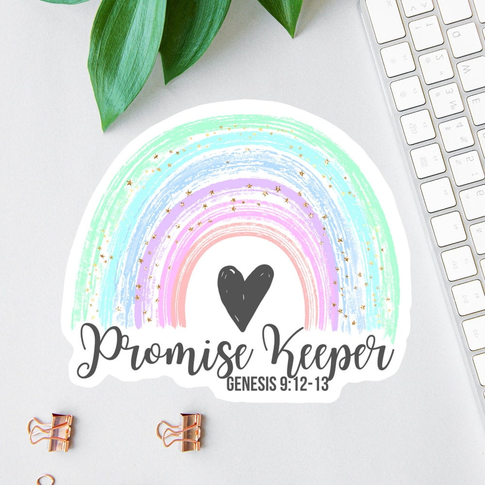 KIRAKIRA Promise Keeper Sticker, Scripture Stickers, Rainbow Laptop ...