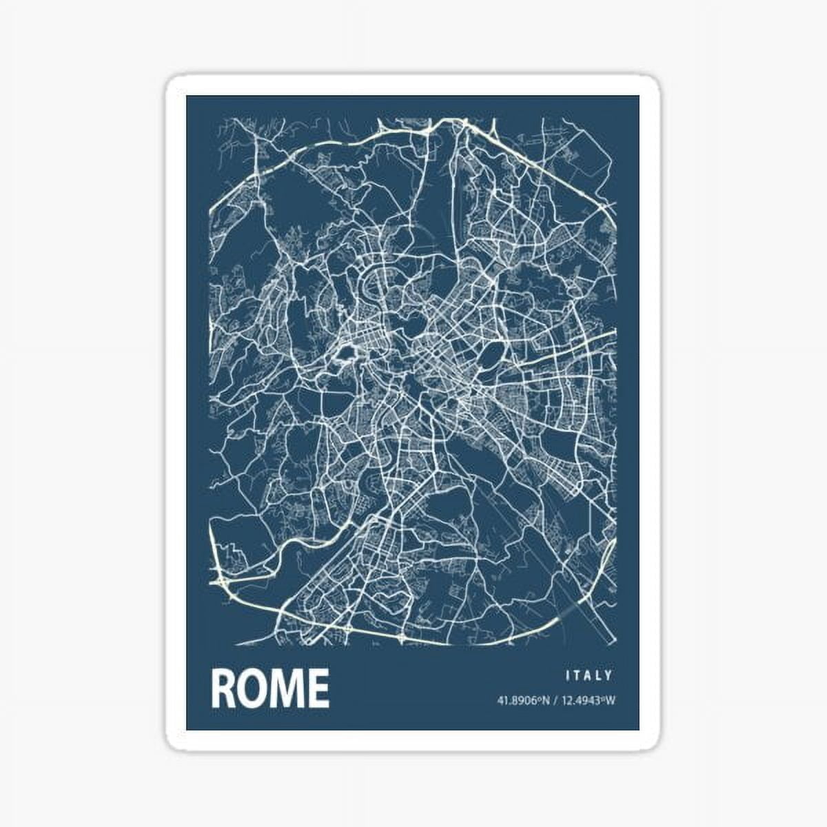 KIRAKIRA Rome Blueprint City Map Sticker - Walmart.com