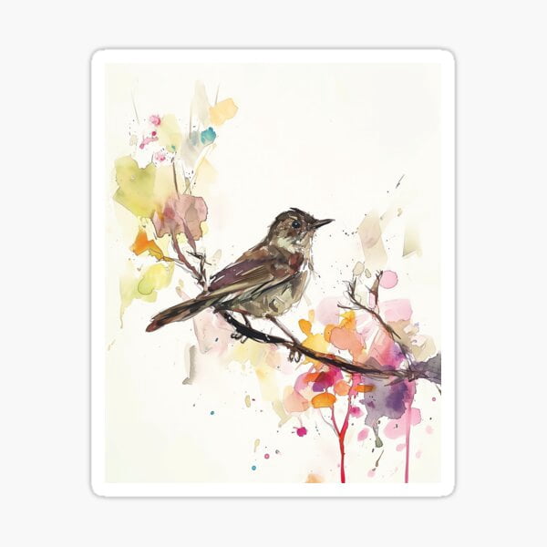 KIRAKIRA Russian Sage Flower Watercolor Artwork - Floral Elegance for ...