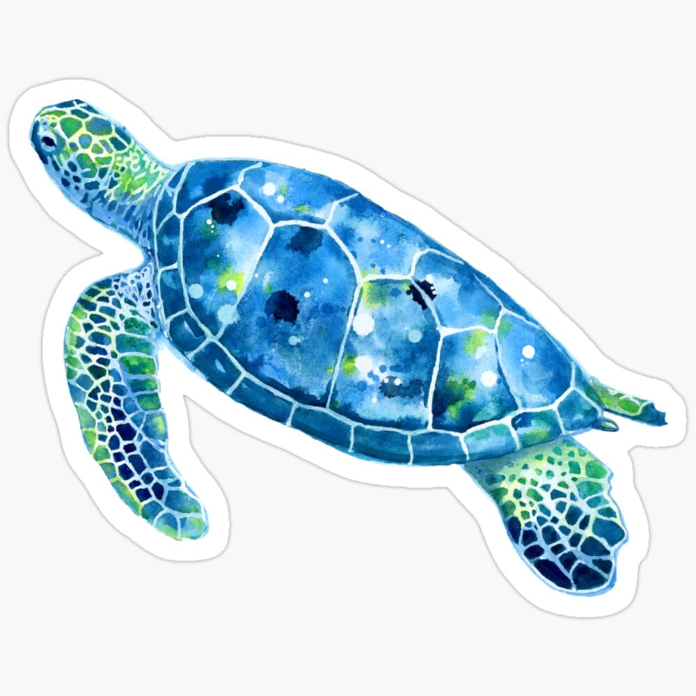 KIRAKIRA Sargasso Blue Sea Turtle Sticker. Single, trio, or squad ...