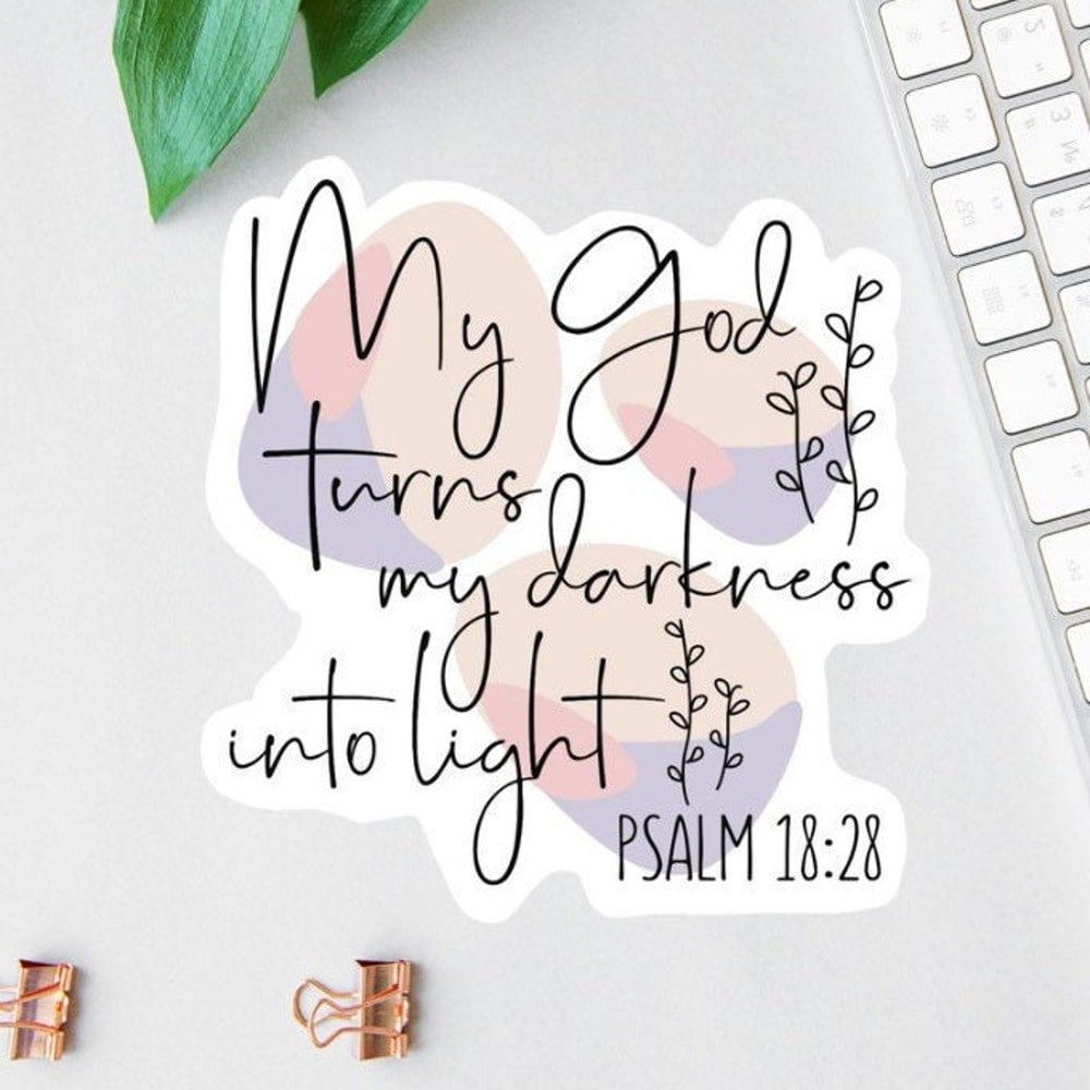 KIRAKIRA Scripture Sticker, Psalm 18 Stickers, Laptop Sticker, Water ...