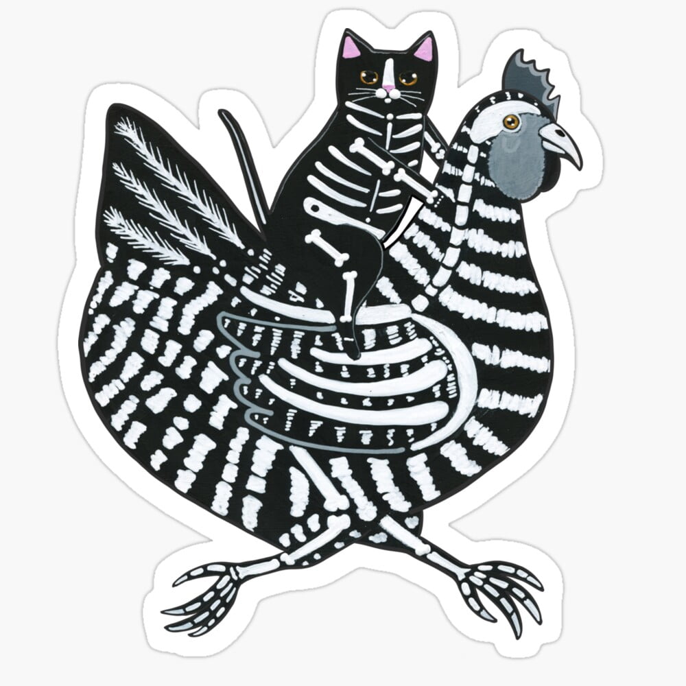 KIRAKIRA Skellie Cat Chicken Ride Sticker. Single, trio, or squad ...